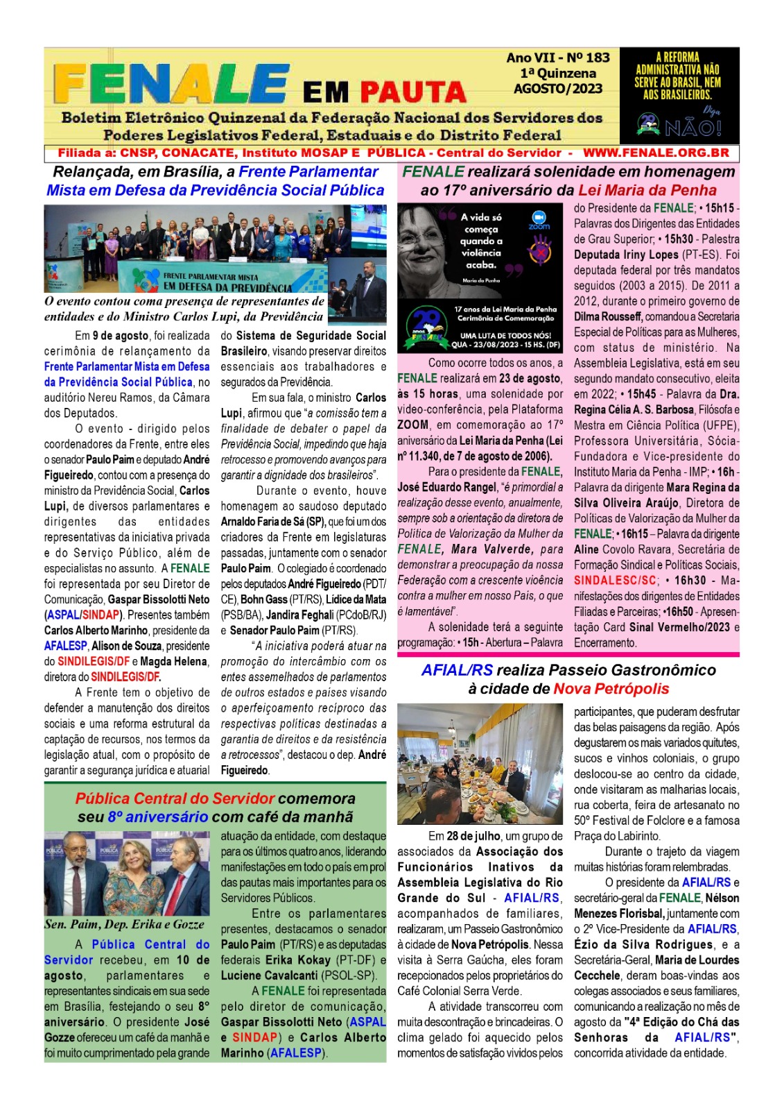 FENALEFENALE em Pauta n° 183 | FENALE