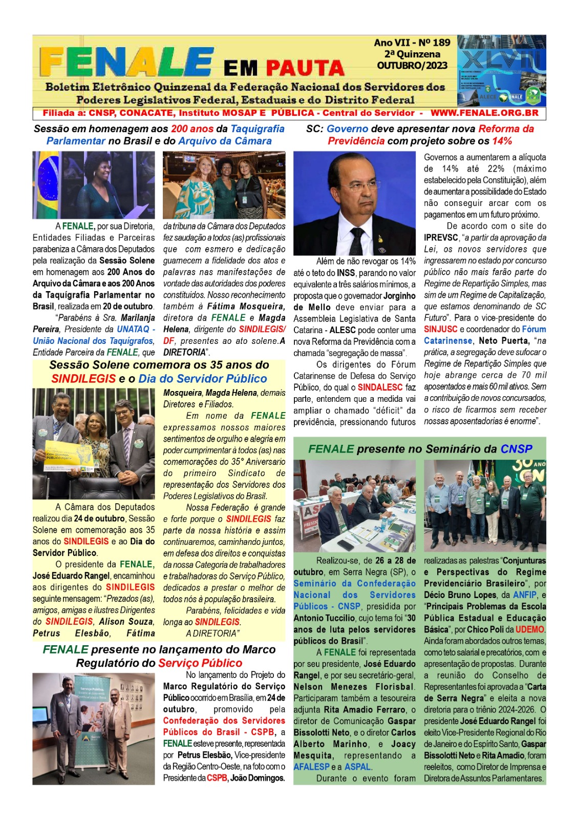 FENALEFENALE em Pauta n° 189 | FENALE